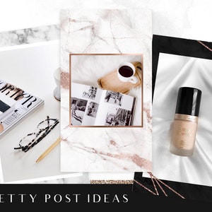 Instagram Stories Template Canva Rose Gold Marble Black Instagram Story ...