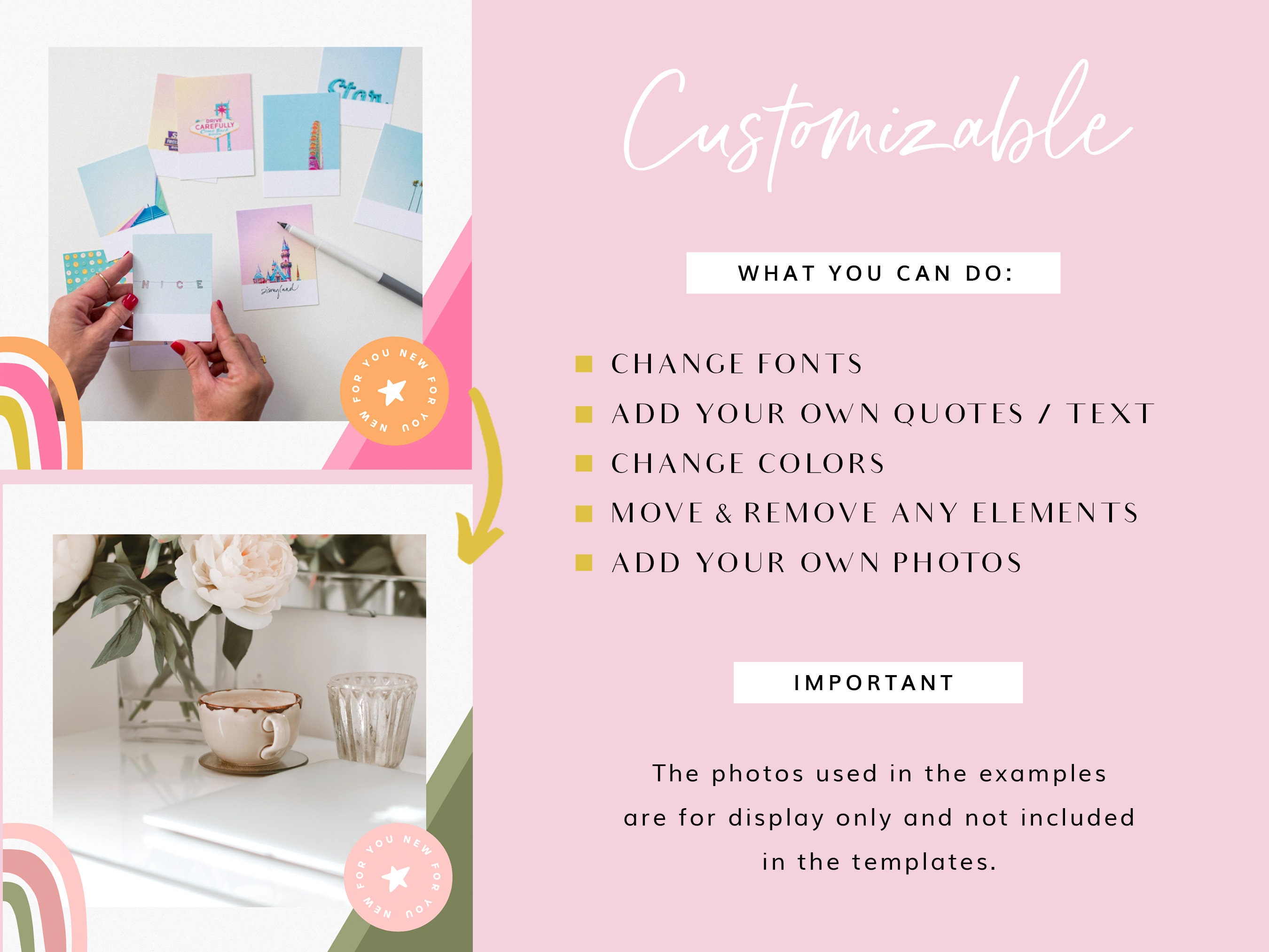 Instagram Post Templates Rainbow Instagram Templates Canva - Etsy Australia