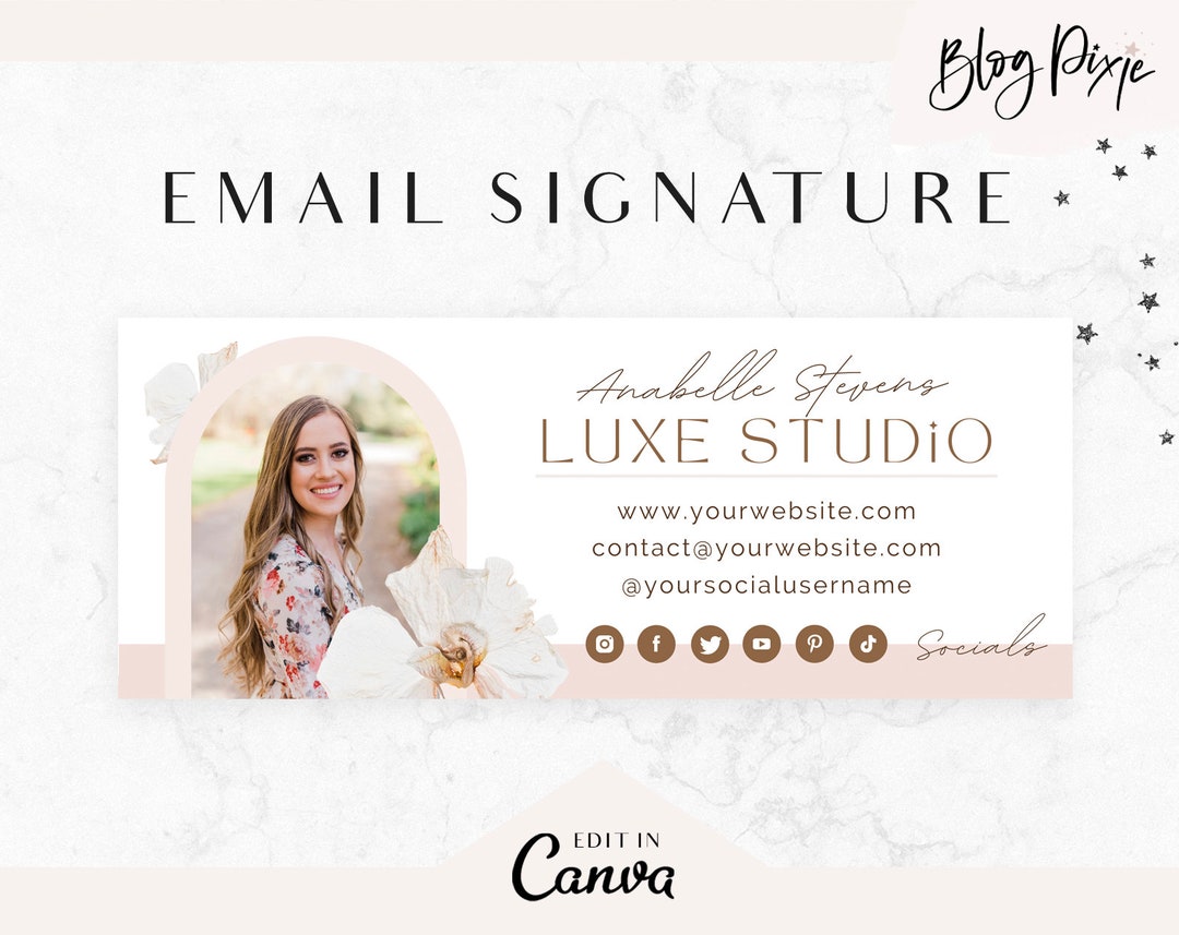 Email Signature Template Canva Pretty Gmail Signature Design Business ...