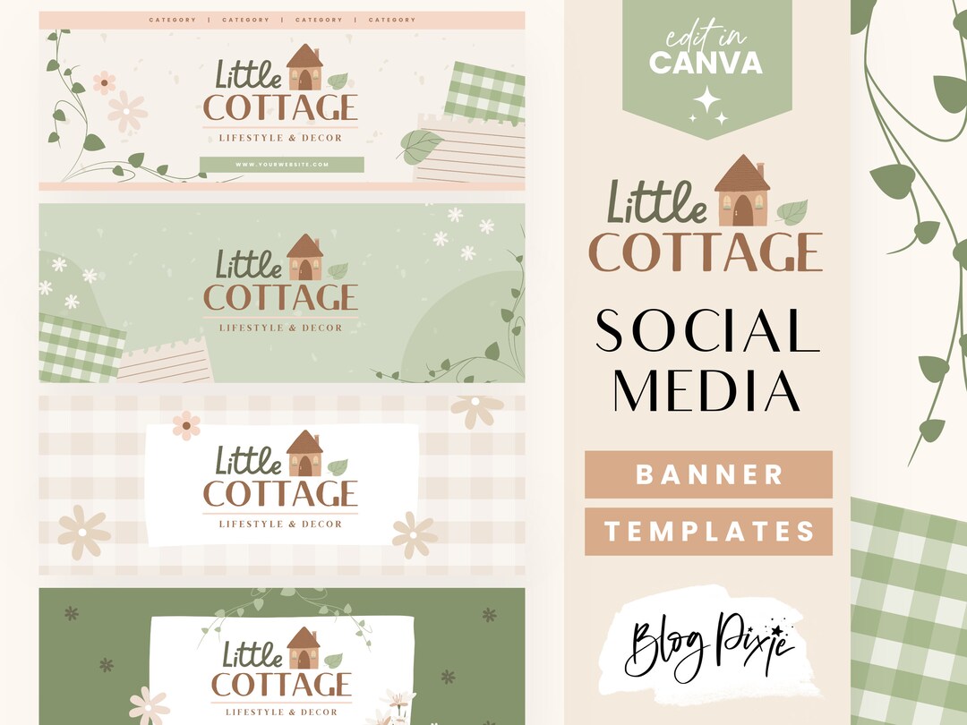 Cottagecore Branding Templates - Facebook Banners - Social Media ...