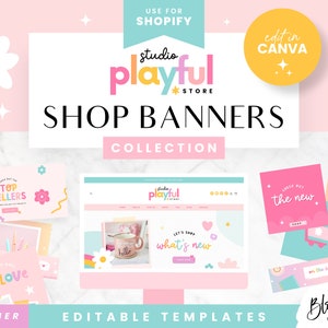 Shop Banner Templates Canva Shopify Store Banner Designs Playful ...