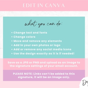 Rainbow Email Signature Template Canva - Small Business Email Design ...