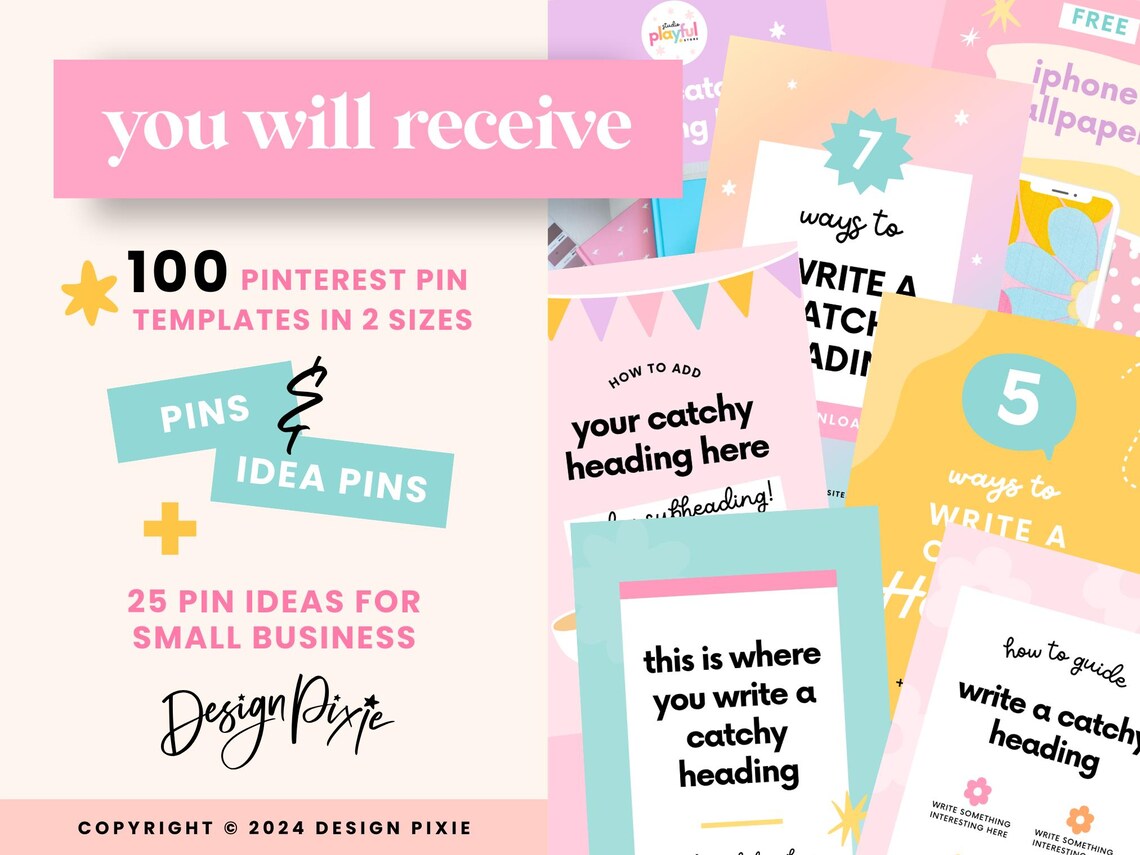 Playful Pinterest Templates for Canva - Idea Pins - Rainbow Social ...