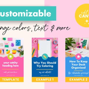 Colorful Pinterest Templates for Canva - Idea Pins - Bright Primary ...
