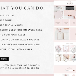 Pink Wix Website Template - Rose Gold Website Design - Pretty Wix Blog ...