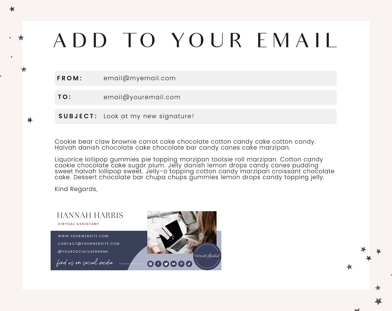 Virtual Assistant Email Signature Template Canva Business - Etsy