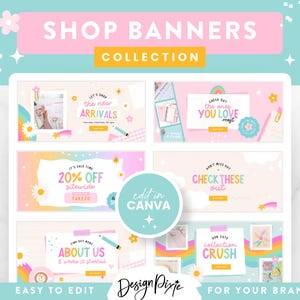 Shop Banner Templates Canva - Rainbow Shopify Store Banner Designs ...