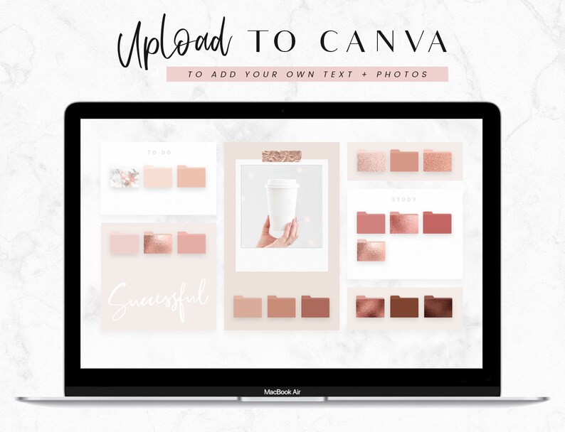 Desktop Folder Icons Rose Gold Mac Icons PC Icons - Etsy Canada