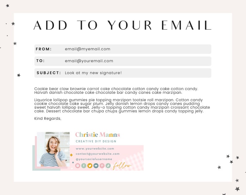 Email Signature Template Canva - Pastel Rainbow Colorful Branding ...
