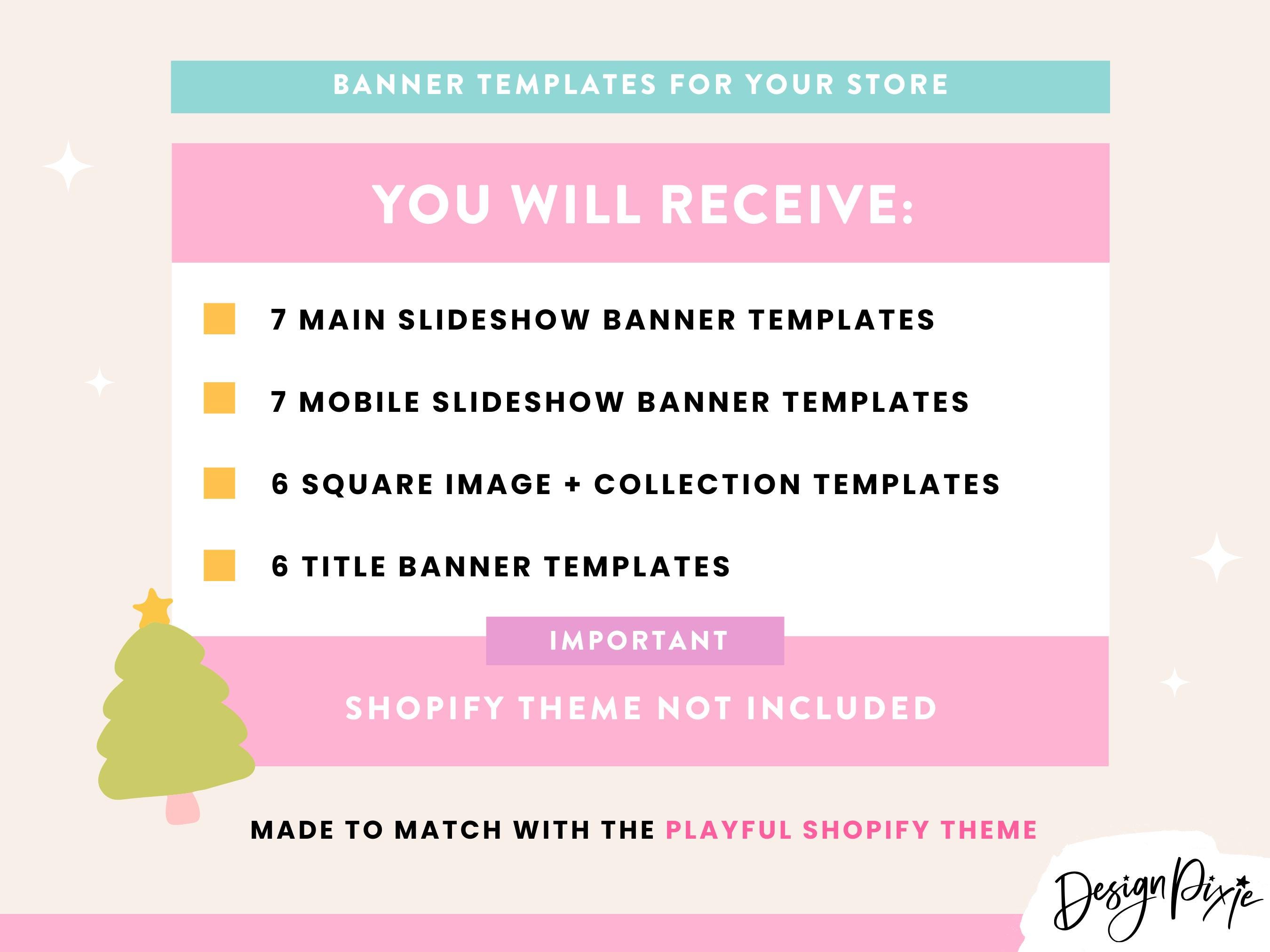 Playful Rainbow Shopify Banner Templates Christmas - Festive Canva Shop ...