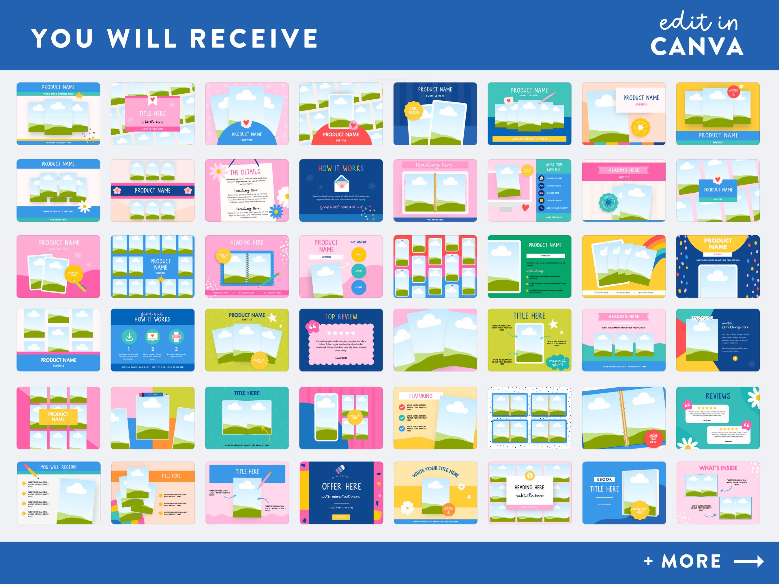 Colorful Listing Mockup Templates - Canva Etsy Listing Mockups - Online ...