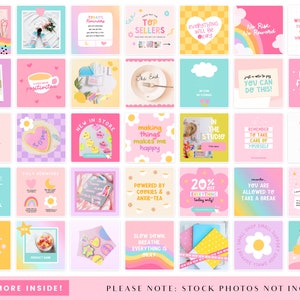 Rainbow Instagram Post Templates Canva Positive (Download Now) - Etsy