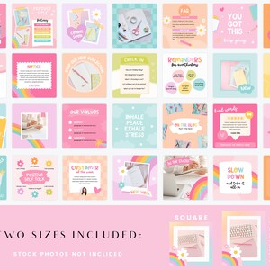 Playful Instagram Post Templates Volume 2 Rainbow Instagram Templates ...