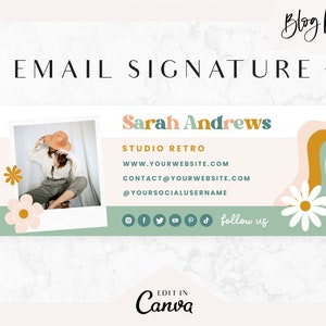Retro Email Signature Template Canva Business Email Signature Design ...