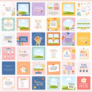 Teacher Instagram Post Templates Canva - Teacher Social Media Posts ...