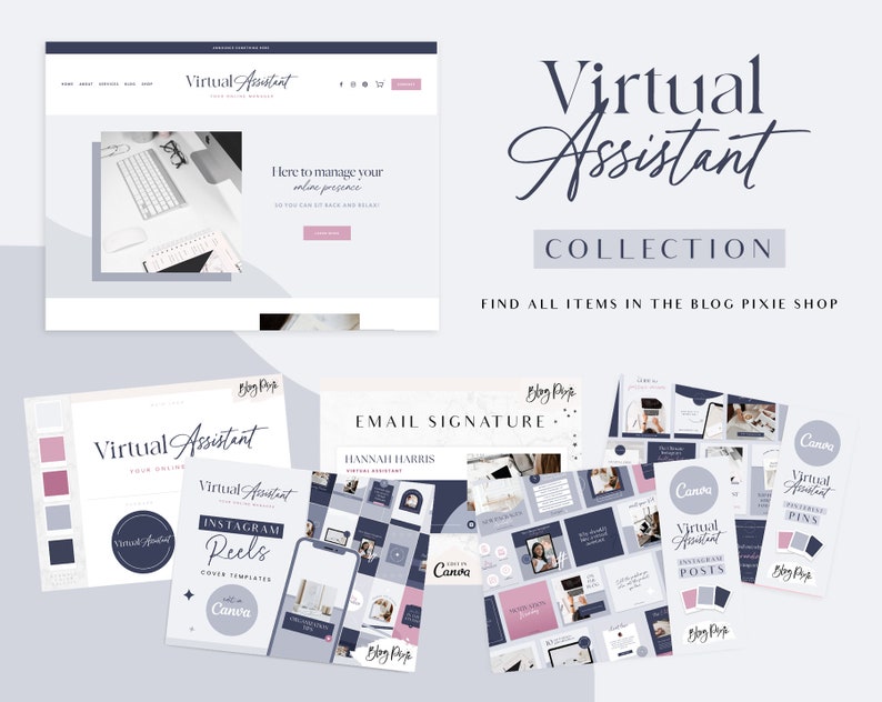 Virtual Assistant Email Signature Template Canva Business - Etsy
