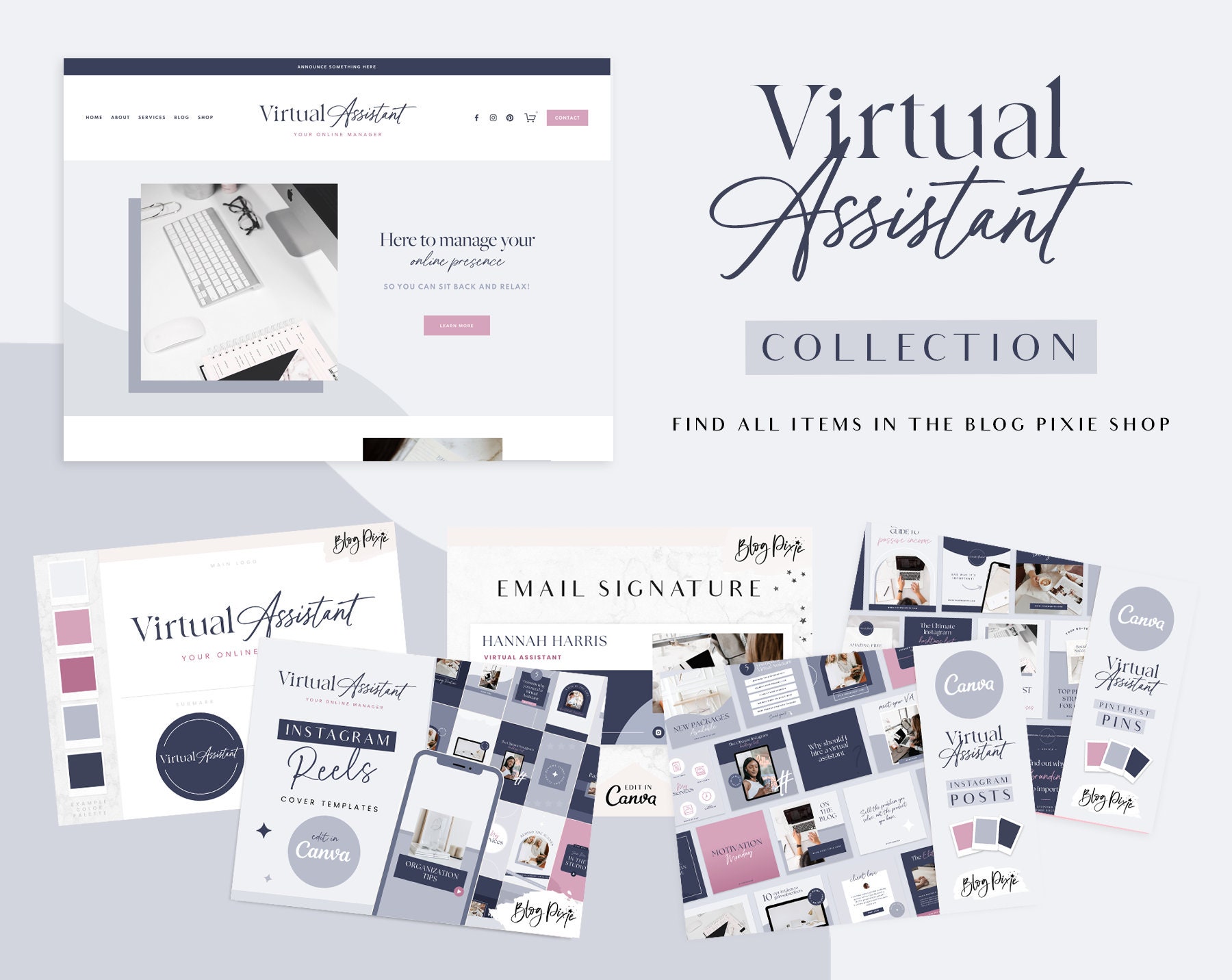 Virtual Assistant Email Signature Template Canva Business - Etsy