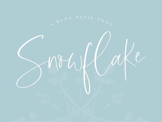 Snowflake Script Font Handwritten Font Modern Calligraphy - Etsy
