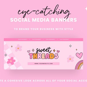 Pink Retro Facebook Banner Template Canva - Hot Pink Social Media ...