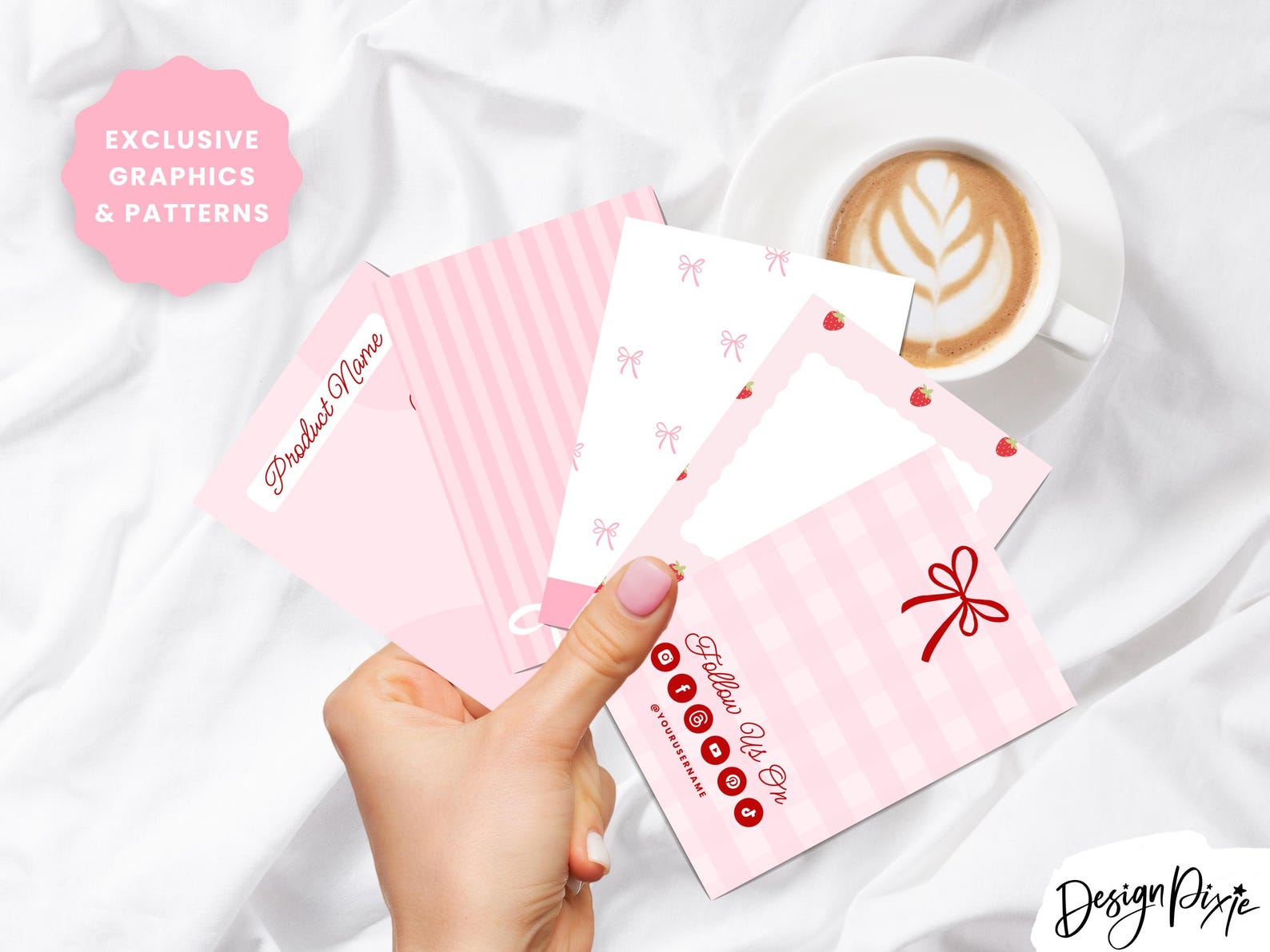 Coquette Display Card Templates Canva - Jewelry Backing Product Display ...
