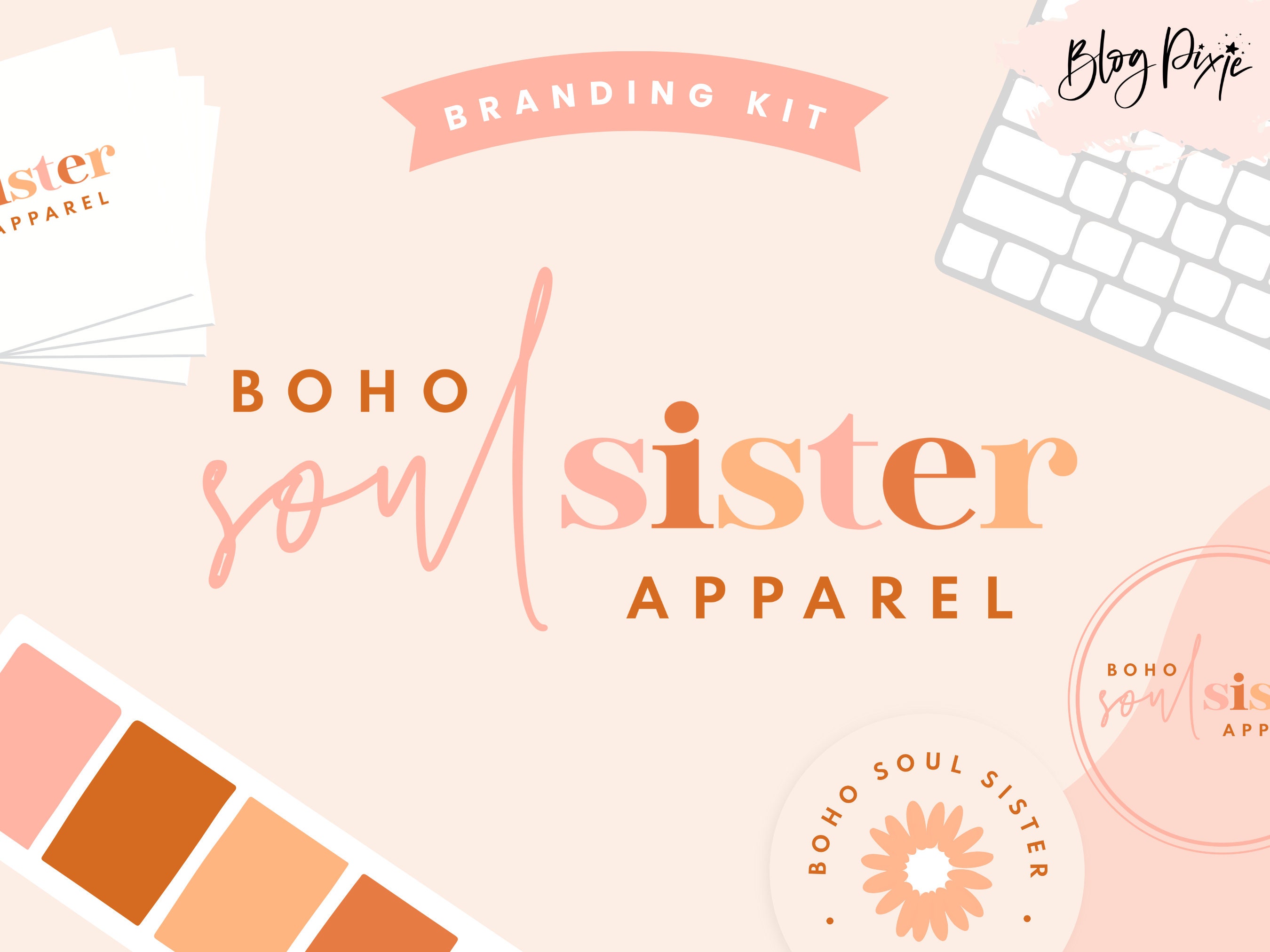 Bright Boho Logo Design Boutique Logos Business Logo - Etsy Australia