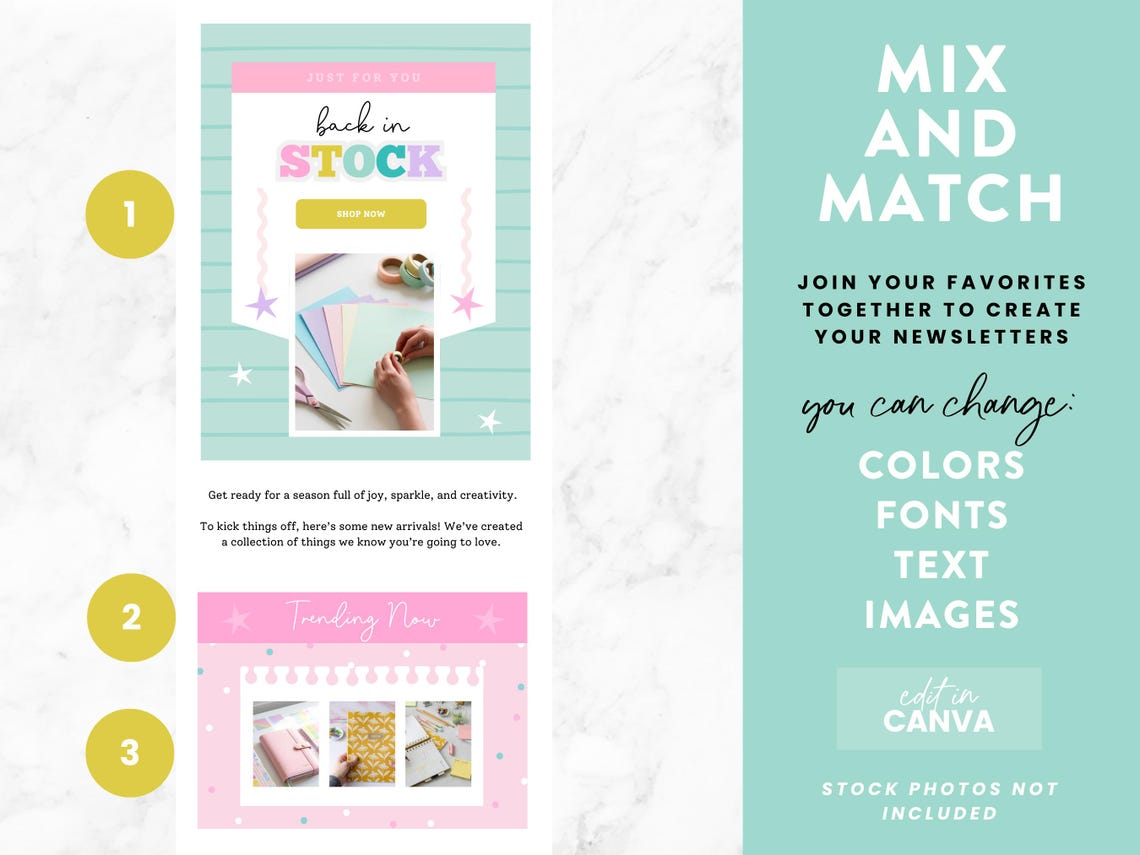 Craft Email Marketing Canva Templates - Pastel Rainbow Colorful ...