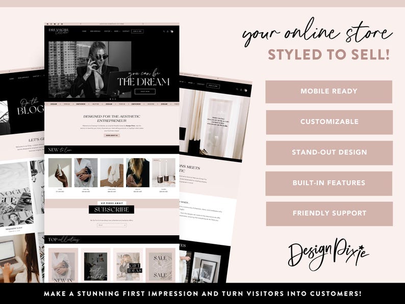 Aesthetic Black Shopify Theme - Luxe Ecommerce Boutique Template - Dark ...