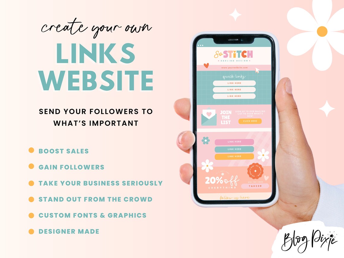 Link in Bio Website Template Canva - Instagram Landing Page - Fun Canva ...