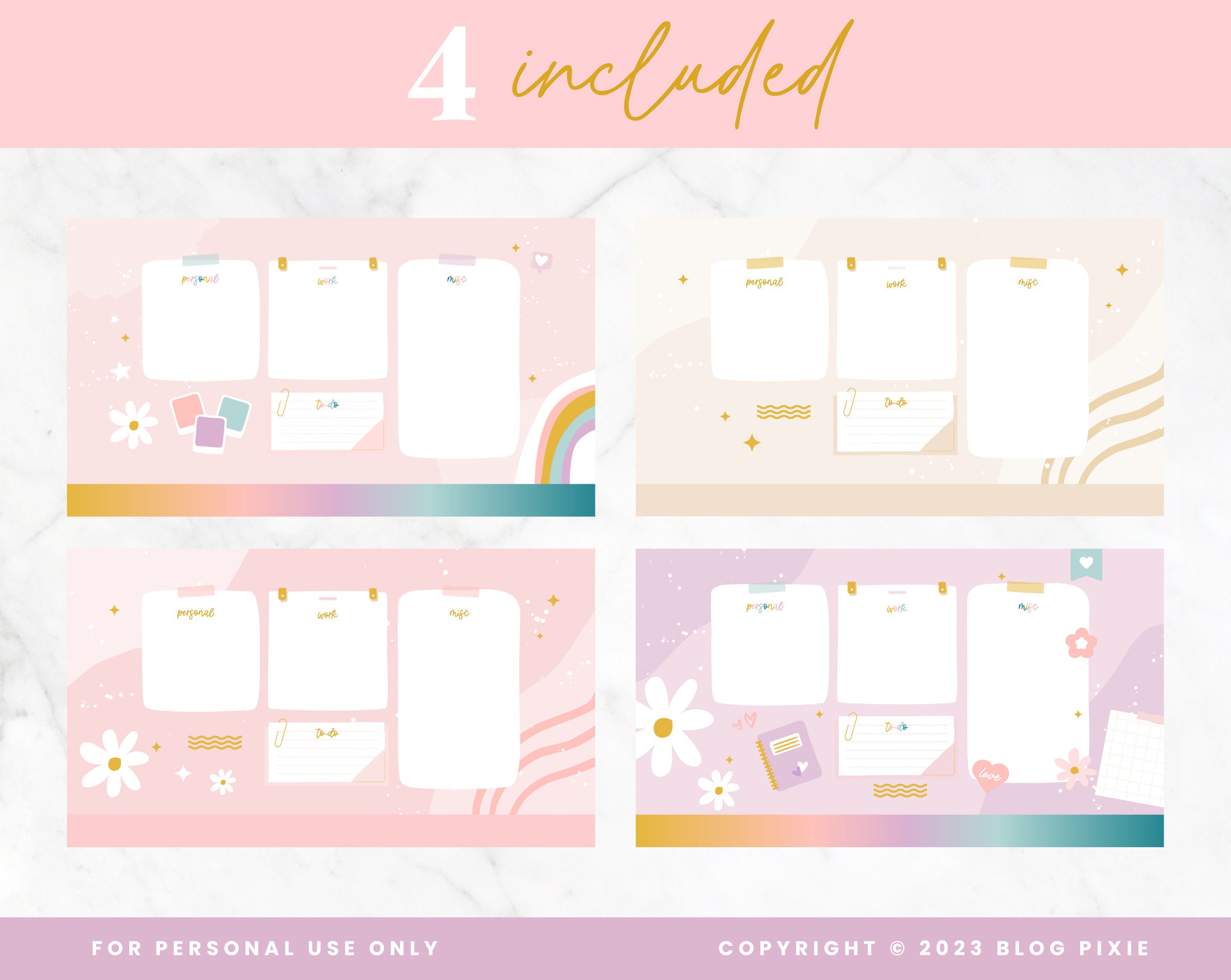 Desktop Organizer Wallpaper Pink Desktop Background Cute Aesthetic ...