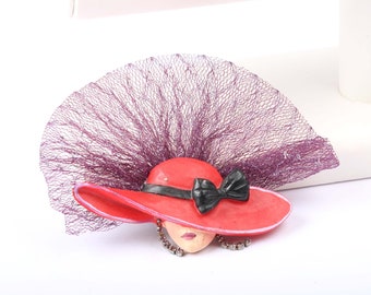 Red Hat Brooch - Etsy