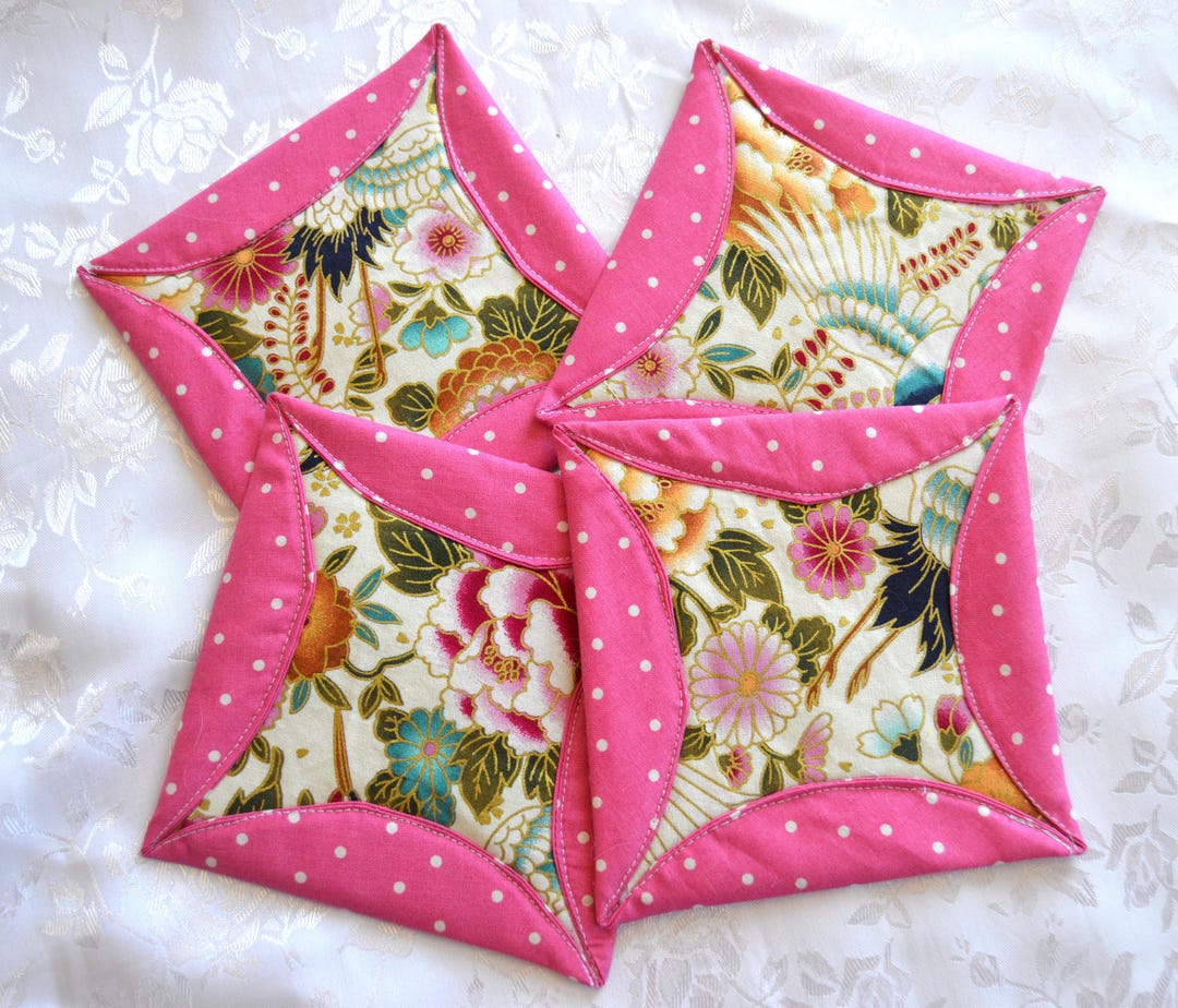 Handmade Pretty Pink Asian Inspired Coasters (set of 4) - Etsy
