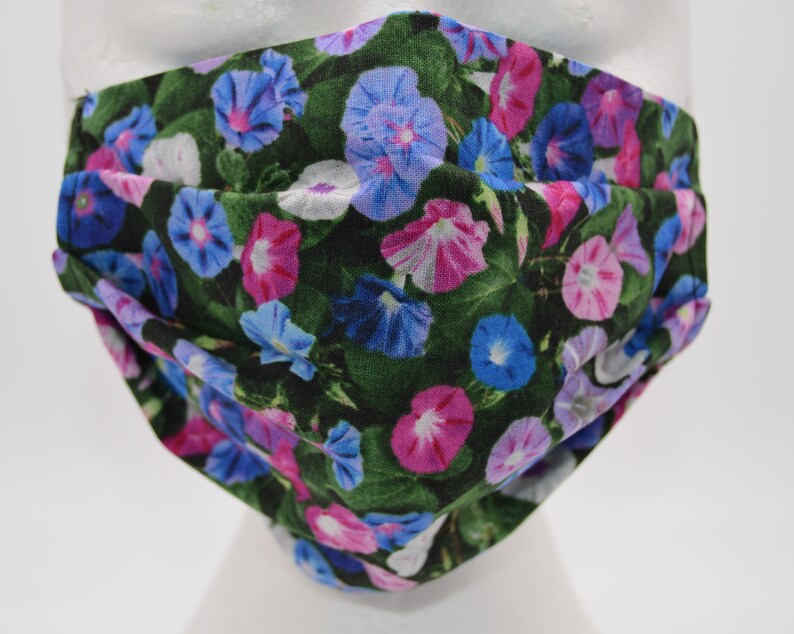 Reversible/washable Morning Glory Floral Face Mask (adult Size) - Etsy