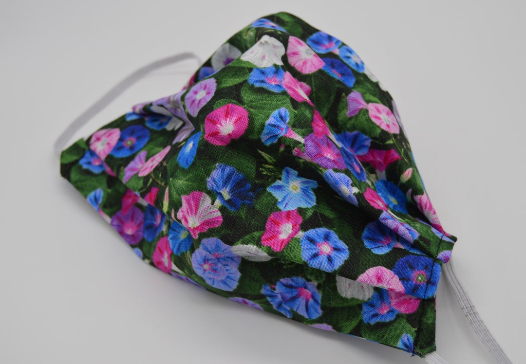 Reversible/washable Morning Glory Floral Face Mask adult - Etsy