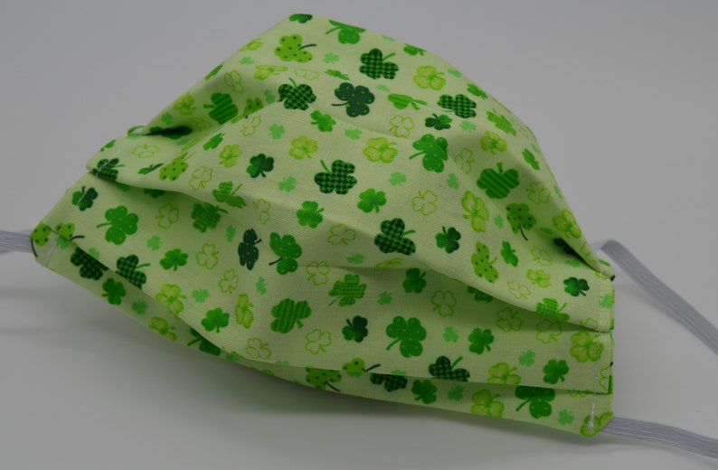 Green Lucky Shamrock Face Mask adult Size - Etsy