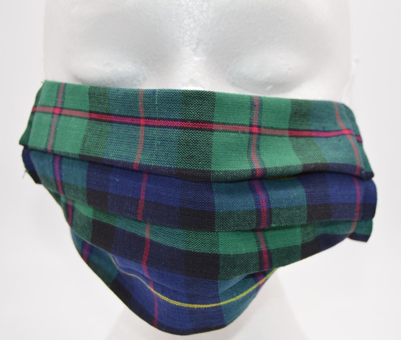 Reversible/washable Green Plaid Face Mask (adult Size) - Etsy