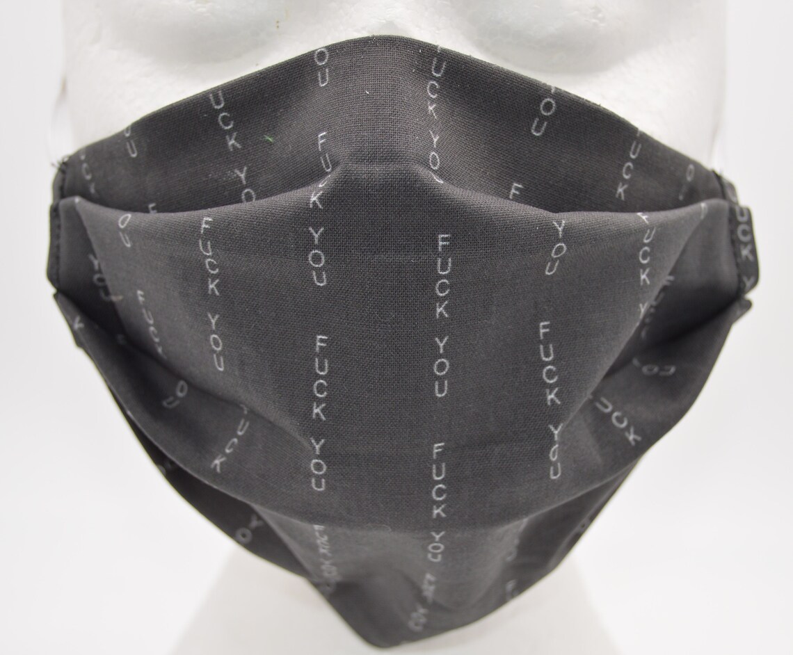 Pinstripe F*ck You Face Mask (adult Size) - Etsy