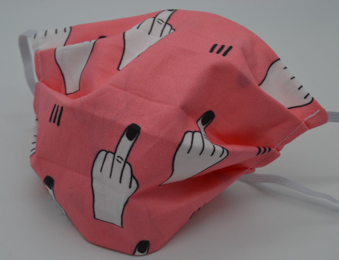 NAUGHTY Middle Finger Face Mask (adult Size) - Etsy