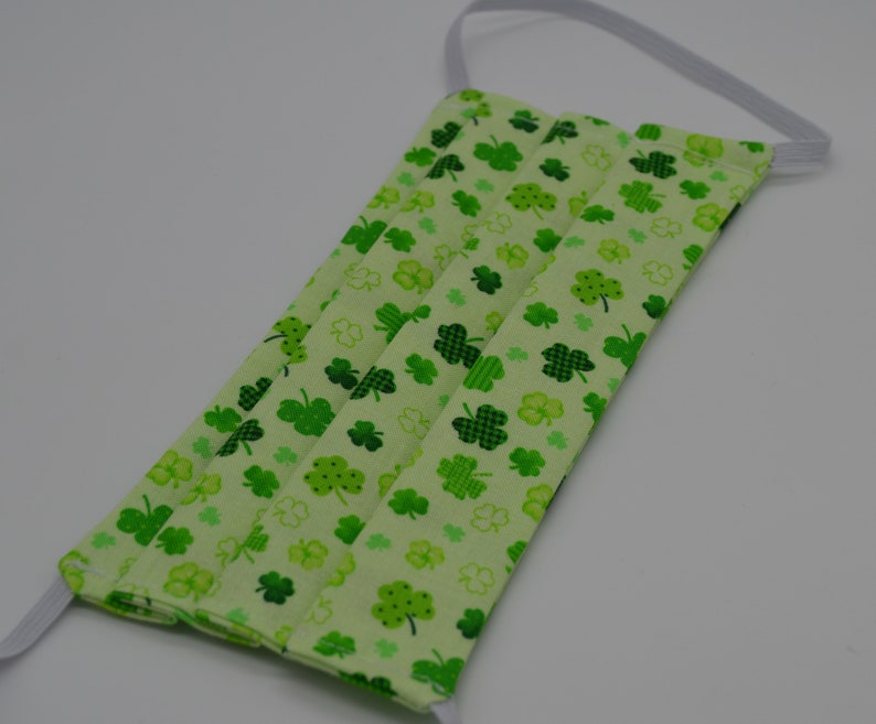 Green Lucky Shamrock Face Mask adult Size - Etsy