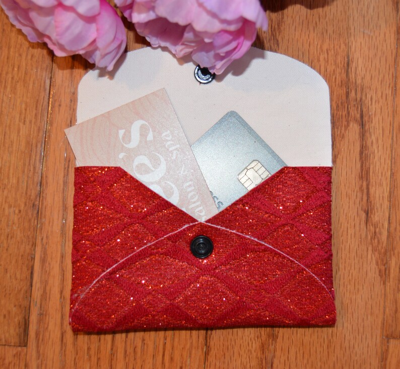 Sparkly Ruby Faux Suede Business Card Case/credit Card - Etsy