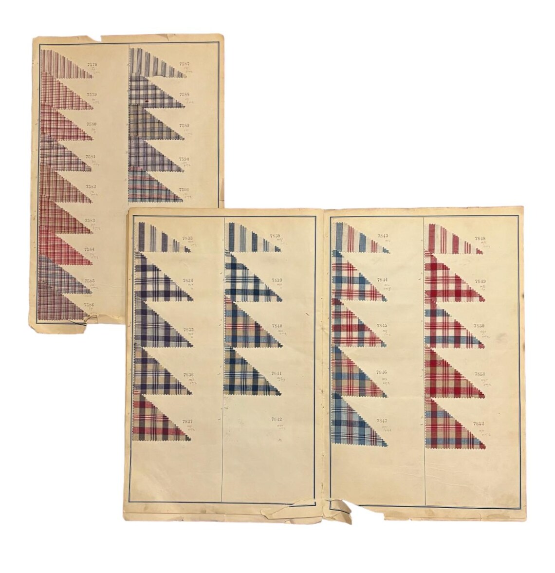 Wonderful Collection of Early 20th C French Cotton Checks Swatch Book ...