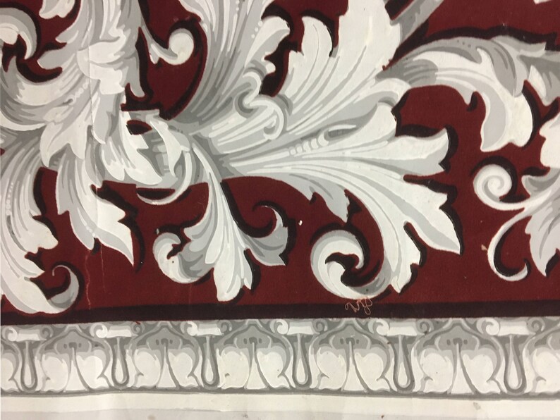 Important Early 19th Century French Neoclassic Scroll Wallpaper Border ...