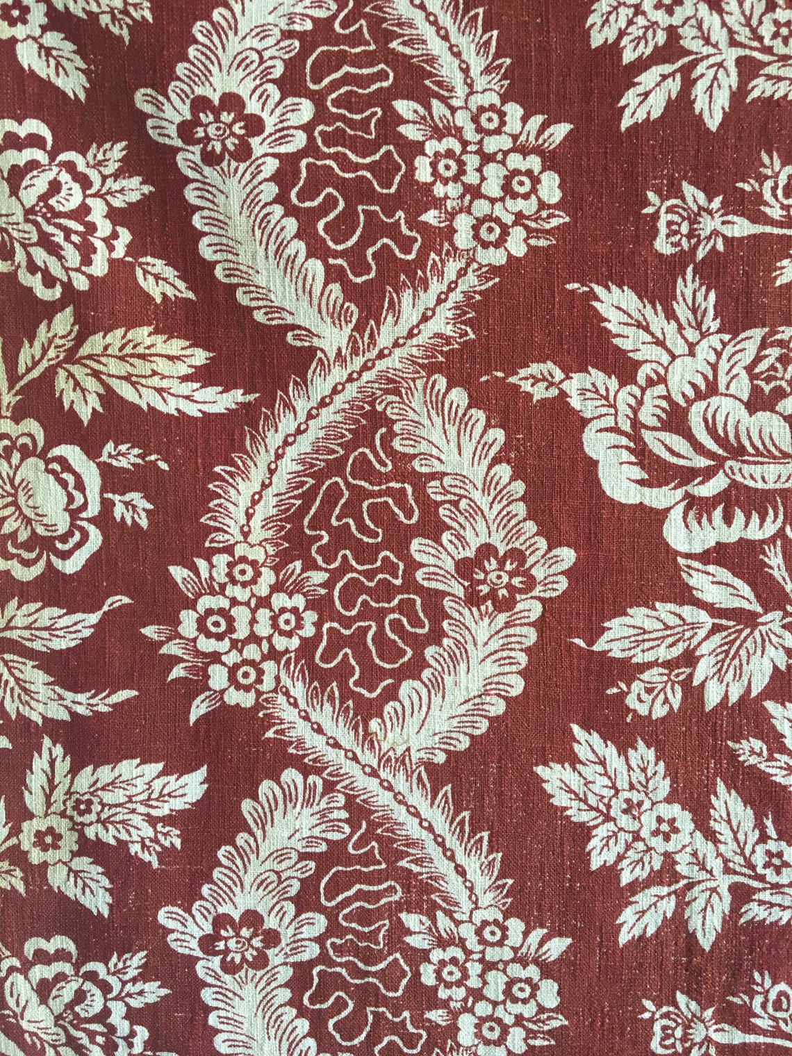 Beautiful Rare 18th C. French Printed Linen Block Print 2780 | Etsy