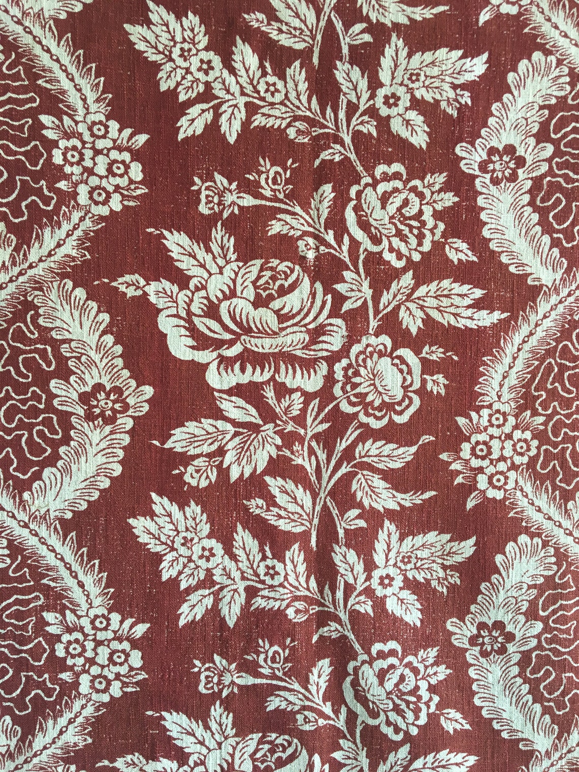 Beautiful Rare 18th C. French Printed Linen Block Print 2780 | Etsy