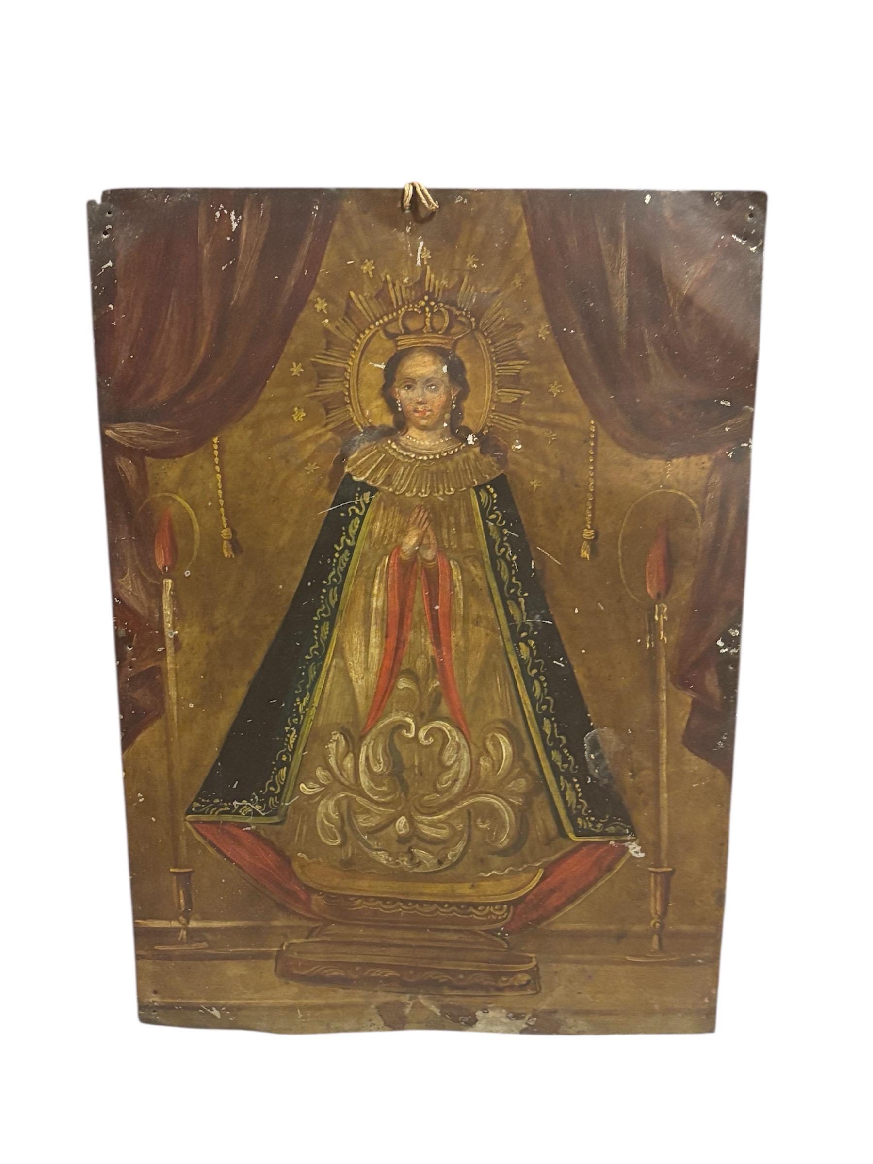 Beautiful Rare 19th C Mexican Retablo Painting Oil on Tin 1900 - Etsy