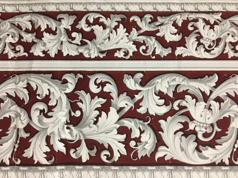 Important Early 19th Century French Neoclassic Scroll Wallpaper Border ...