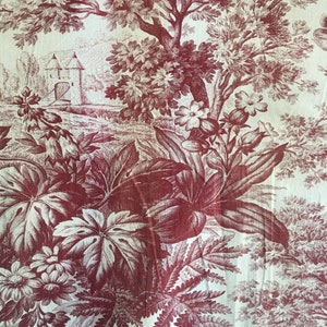 Antique Beautiful 19th C.french Cotton Printed Floral Scenic Toile ...