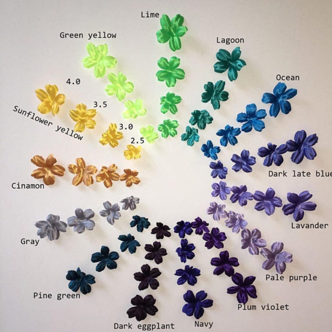 10 Flower Hair Embellished Head Pin Hair Jewelry Styled Flower Petals ...