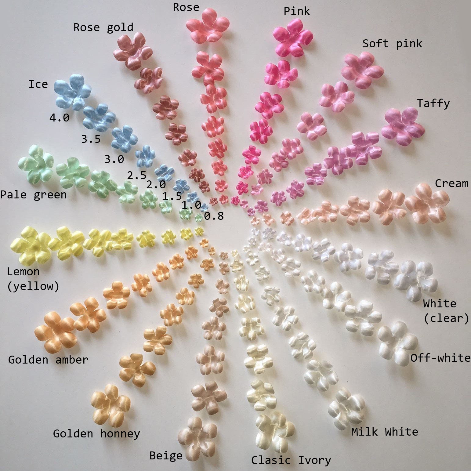 Textile flower petals 25pcs Stiff cut flowers 3d petals BRIDAL | Etsy