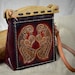 Viking Leather and Wood HANDLE Bag, Hedeby Haithabu Bag, Hand Carving ...