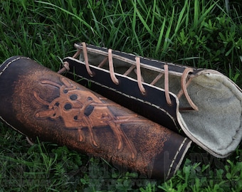 Leather Viking Combat Vambrace for FULL CONTACT FIGHT, Strengthened ...